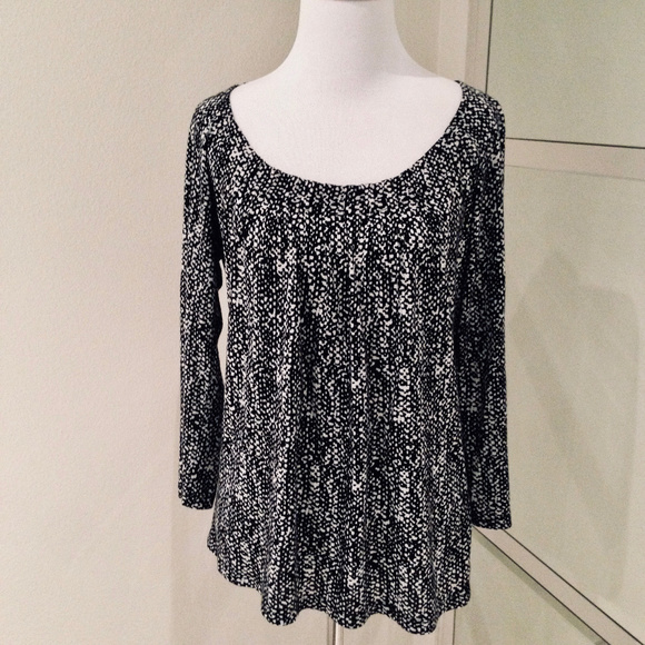 Talbots | Tops | Talbots Black And White 34 Sleeve Soft Knit Top | Poshmark